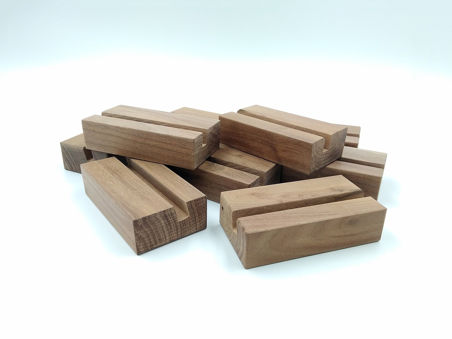 Walnut Wood Business Card Holder. Business Card Stand for Desk. Desk ...