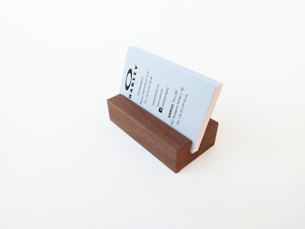 Wood Business Card Holder. Walnut Card Holder. Wooden Business - Etsy