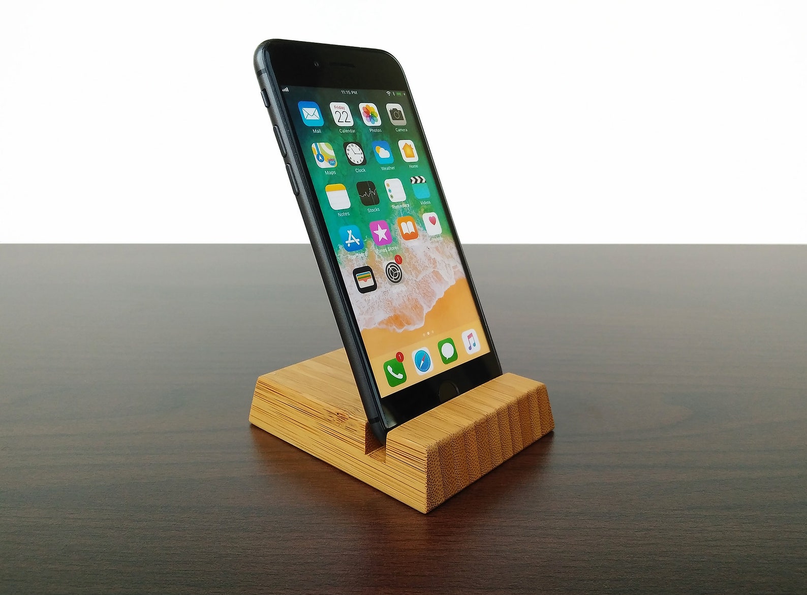 Bamboo iPhone Stand. Wood iPhone 6 7 8 X 11 SE XR - Samsung Xiaomi LG ...