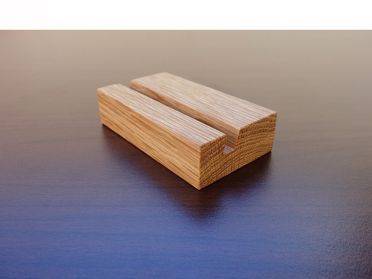 Wood Business Card Holder. Oak Wooden Card Stand. Office Card - Etsy