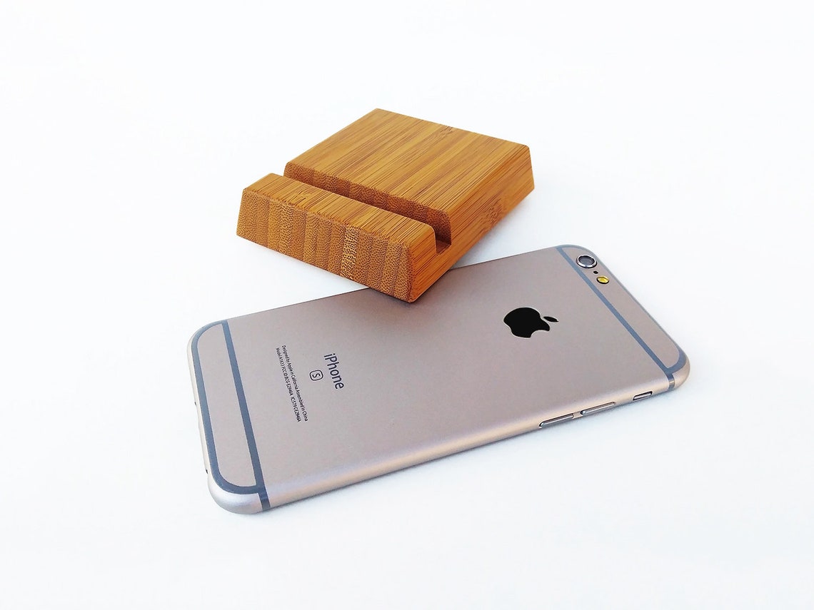 Bamboo iPhone Stand. Wood iPhone 6 7 8 X 11 SE XR - Samsung Xiaomi LG ...