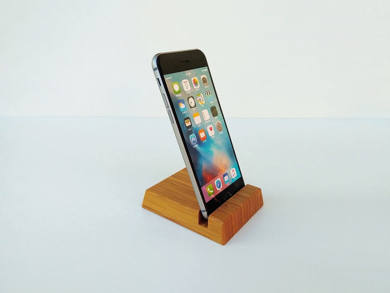 Bamboo iPhone Stand. Wood iPhone 6 7 8 X 11 SE XR - Samsung Xiaomi LG ...