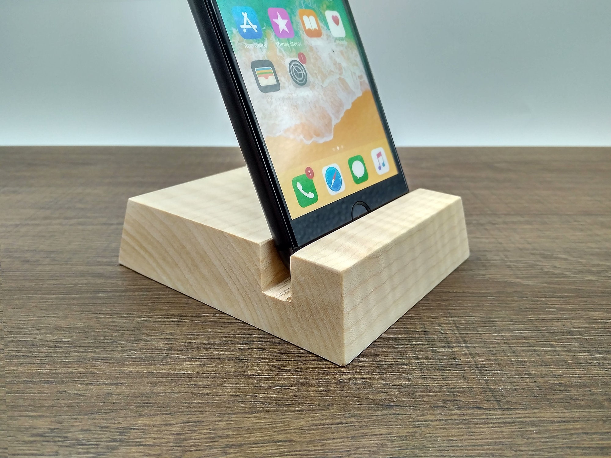 Wood iPhone & iPad Stand Set From Maple. Tablet and Smartphone Desktop ...