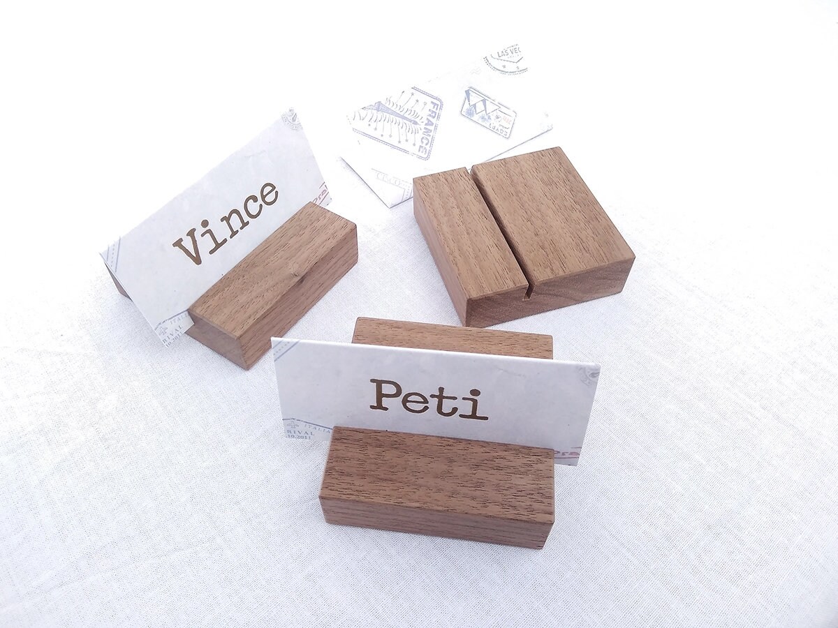 Square Wood Photo Stand, Wooden Photo Holder From Walnut Wood, Wood ...