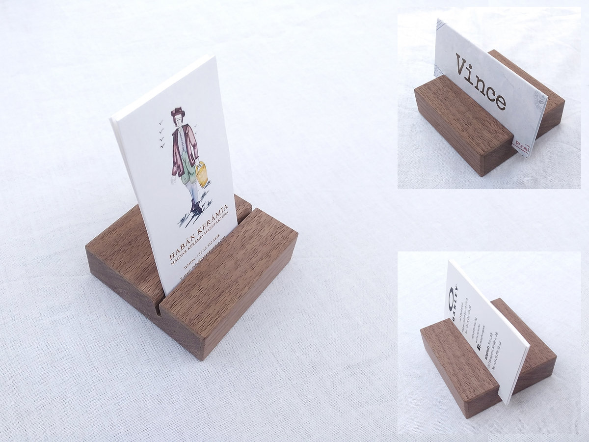 Square Wood Photo Stand, Wooden Photo Holder From Walnut Wood, Wood ...