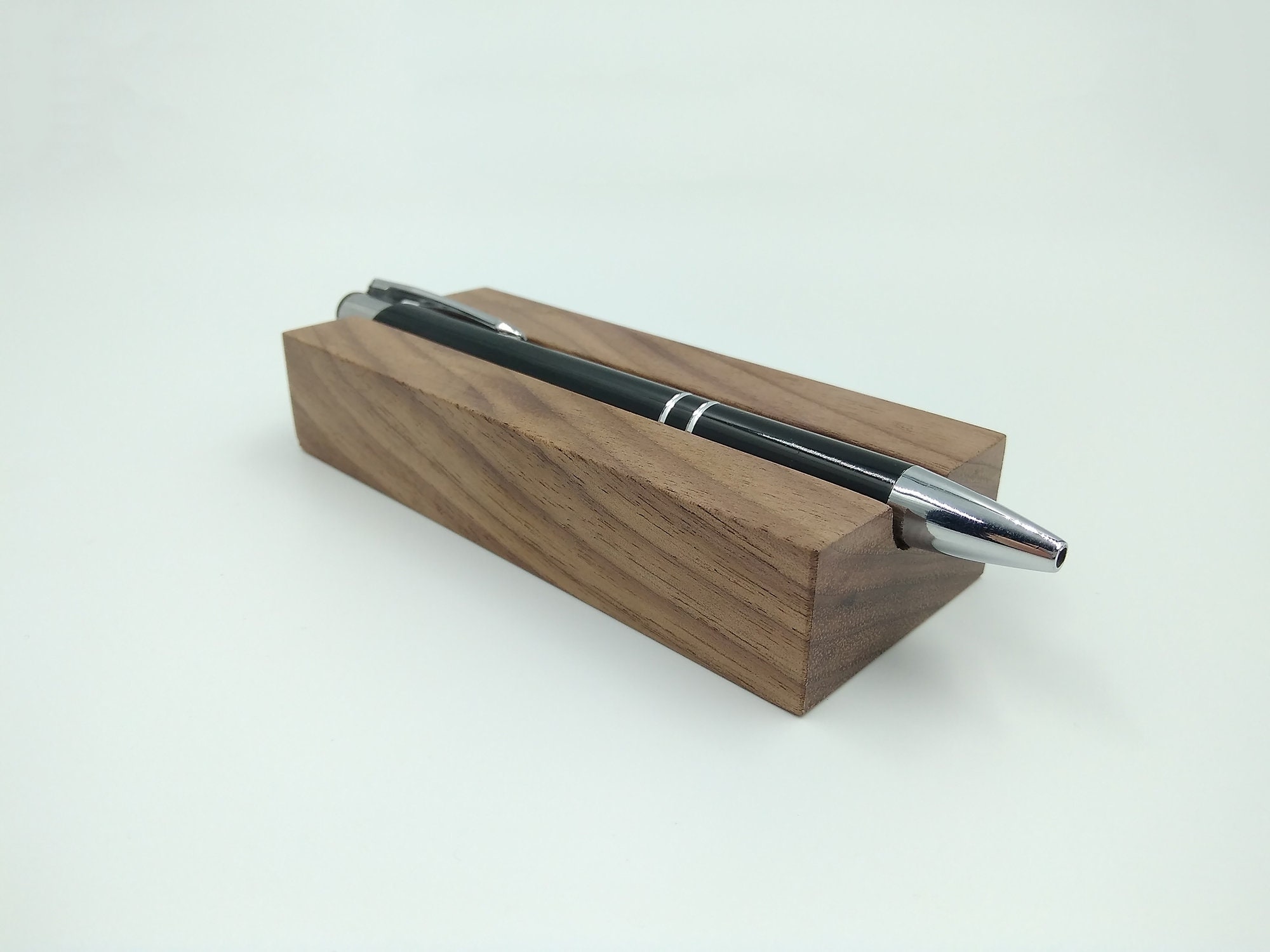 Dark Walnut Wood Pen Holder. Desk Pencil Organizer. Walnut - Etsy