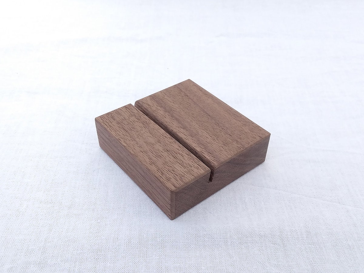 Square Wood Photo Stand, Wooden Photo Holder From Walnut Wood, Wood ...