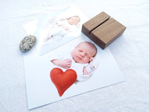 Square Wood Photo Stand Wooden Photo Holder From Walnut Wood | Etsy