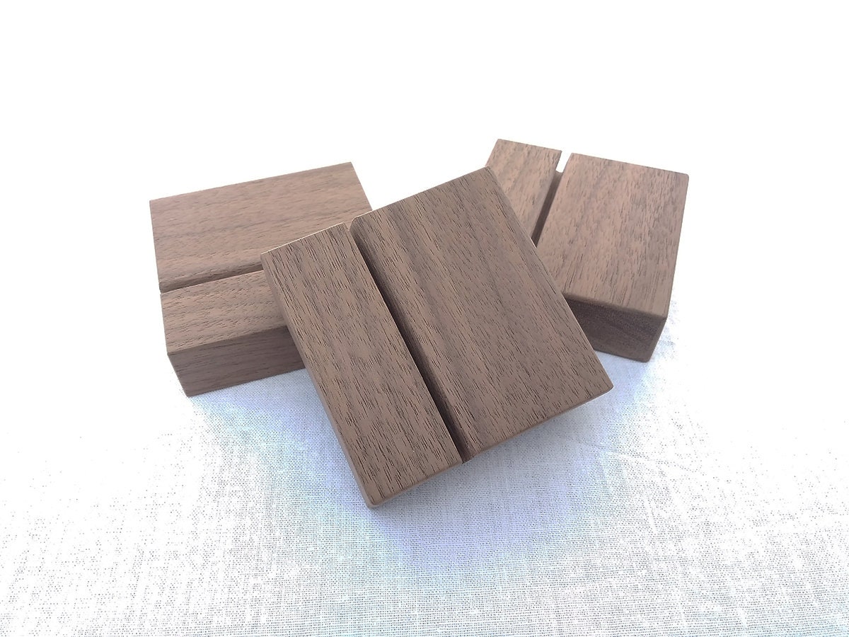 Square Wood Photo Stand, Wooden Photo Holder From Walnut Wood, Wood ...