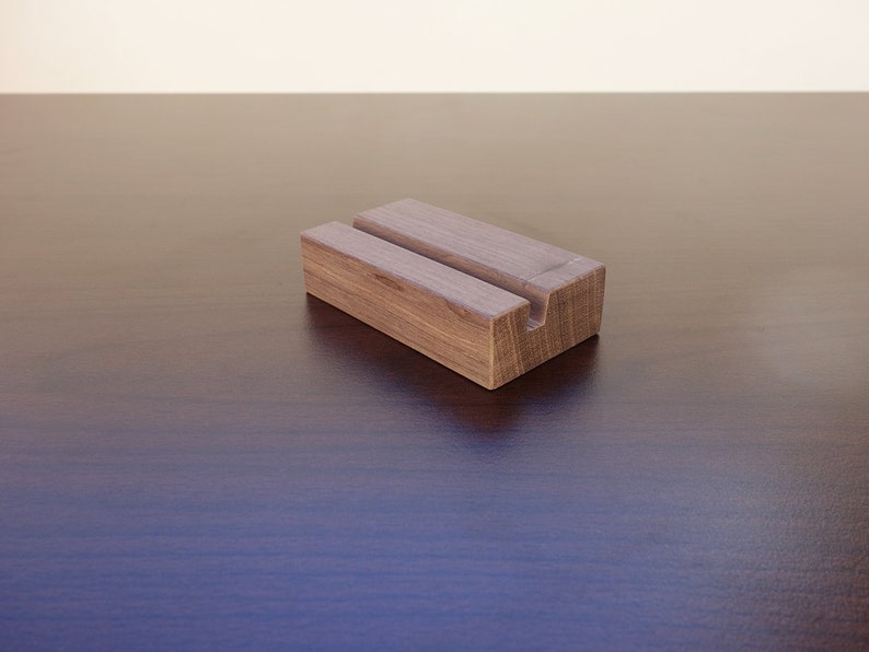 Walnut Wood Business Card Holder. Business Card Stand for - Etsy