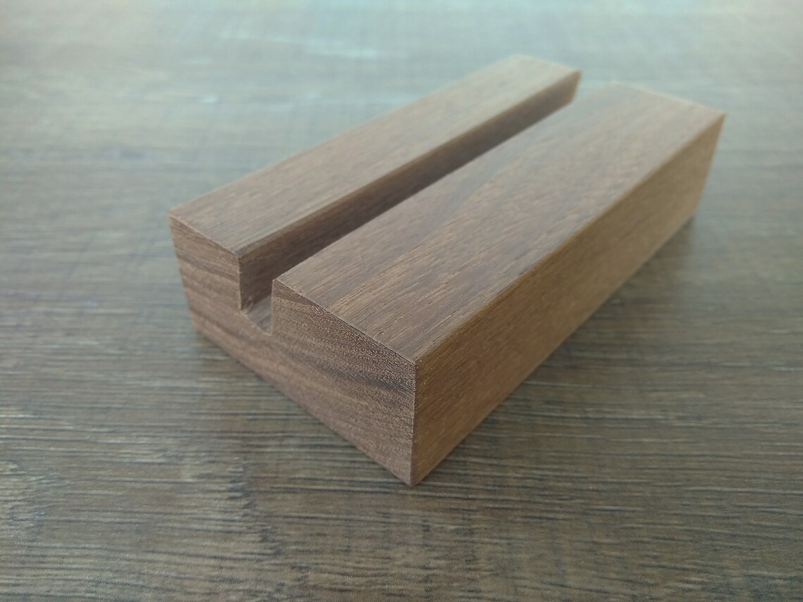 Walnut Wood Business Card Holder. Business Card Stand for - Etsy