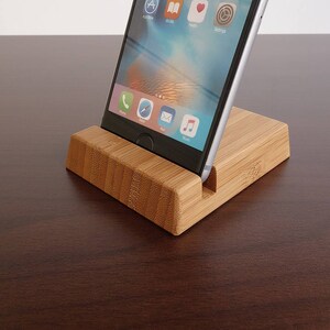 Bamboo iPhone Stand. Wood iPhone 6 7 8 X 11 SE XR - Samsung Xiaomi LG ...