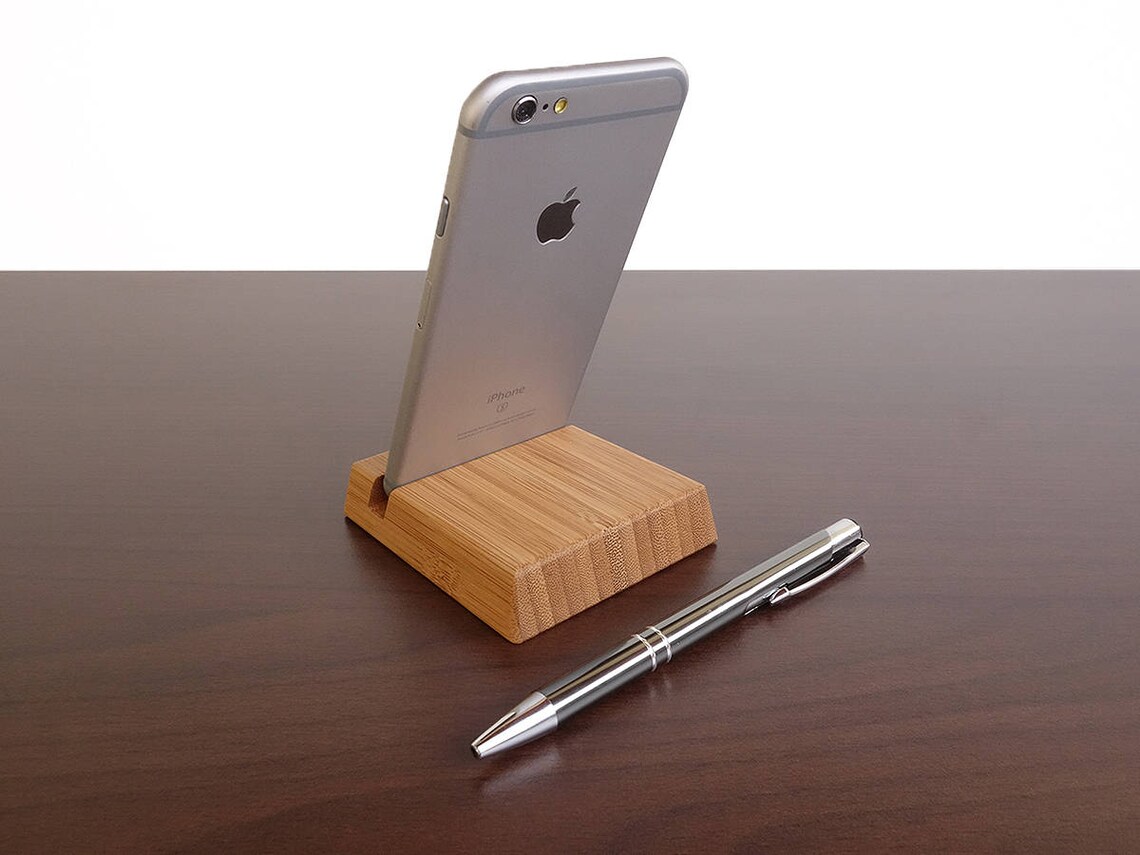 Bamboo iPhone Stand. Wood iPhone 6 7 8 X 11 SE XR - Samsung Xiaomi LG ...