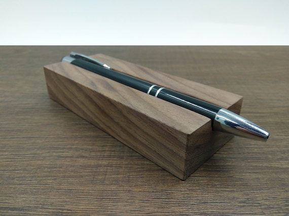 Dark Walnut Wood Pen Holder. Desk Pencil Organizer. Walnut | Etsy