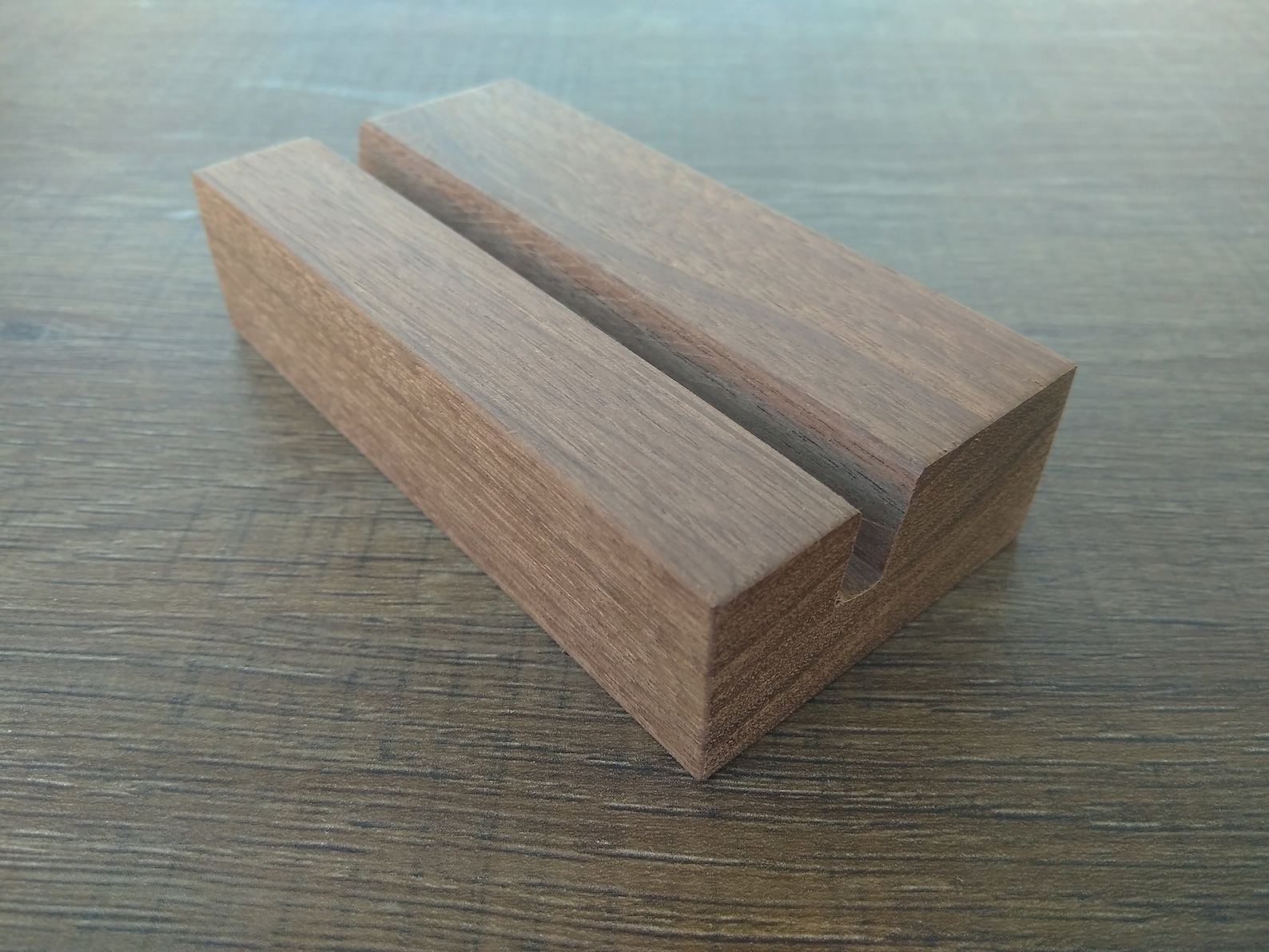 Walnut Wood Business Card Holder. Business Card Stand for Desk. Desk ...