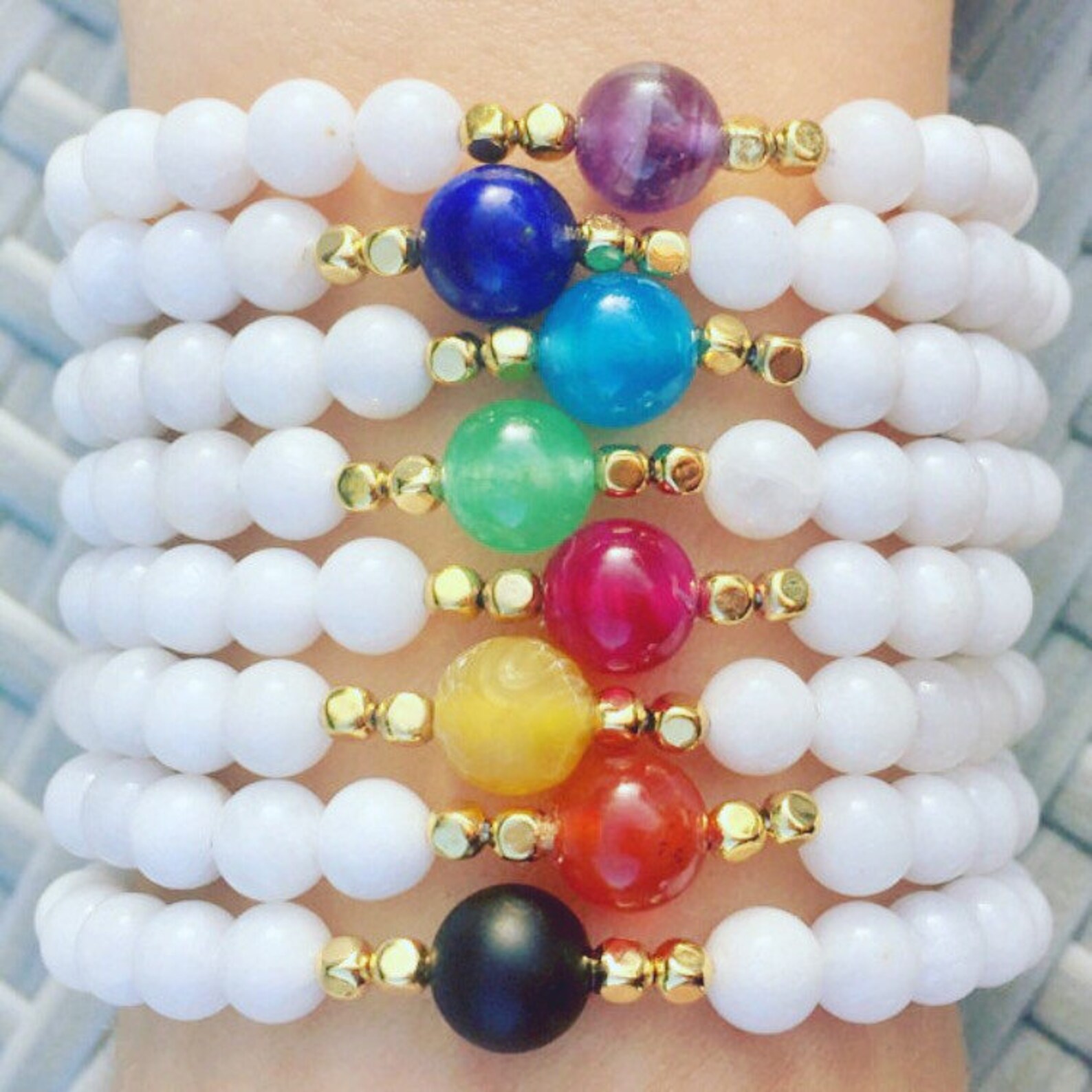 26 Bead Mala Chakra Balancing Bracelets, Healing Bracelet, Meditation ...