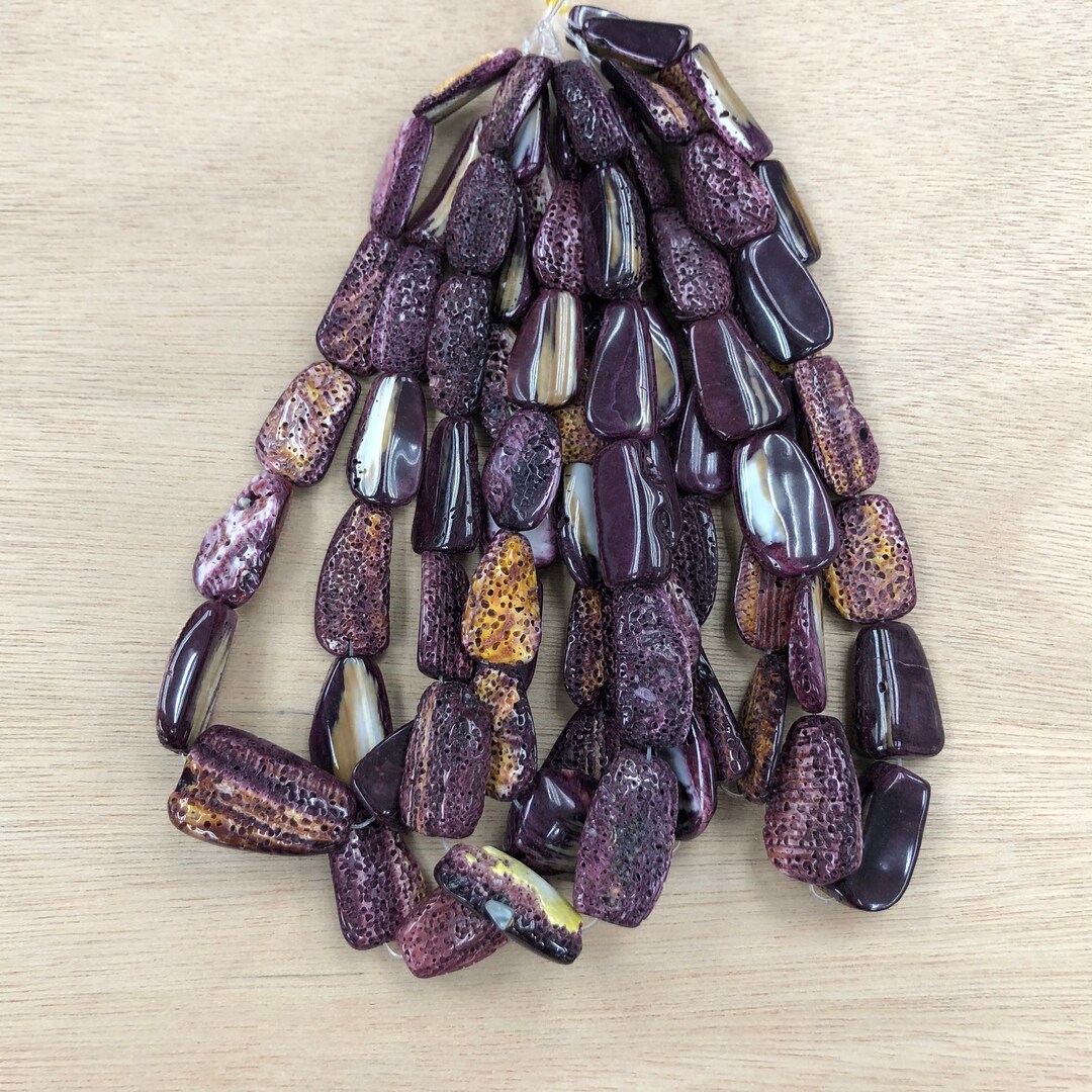 Spiny Oyster Shell Nugget Strand Purple Color - Etsy