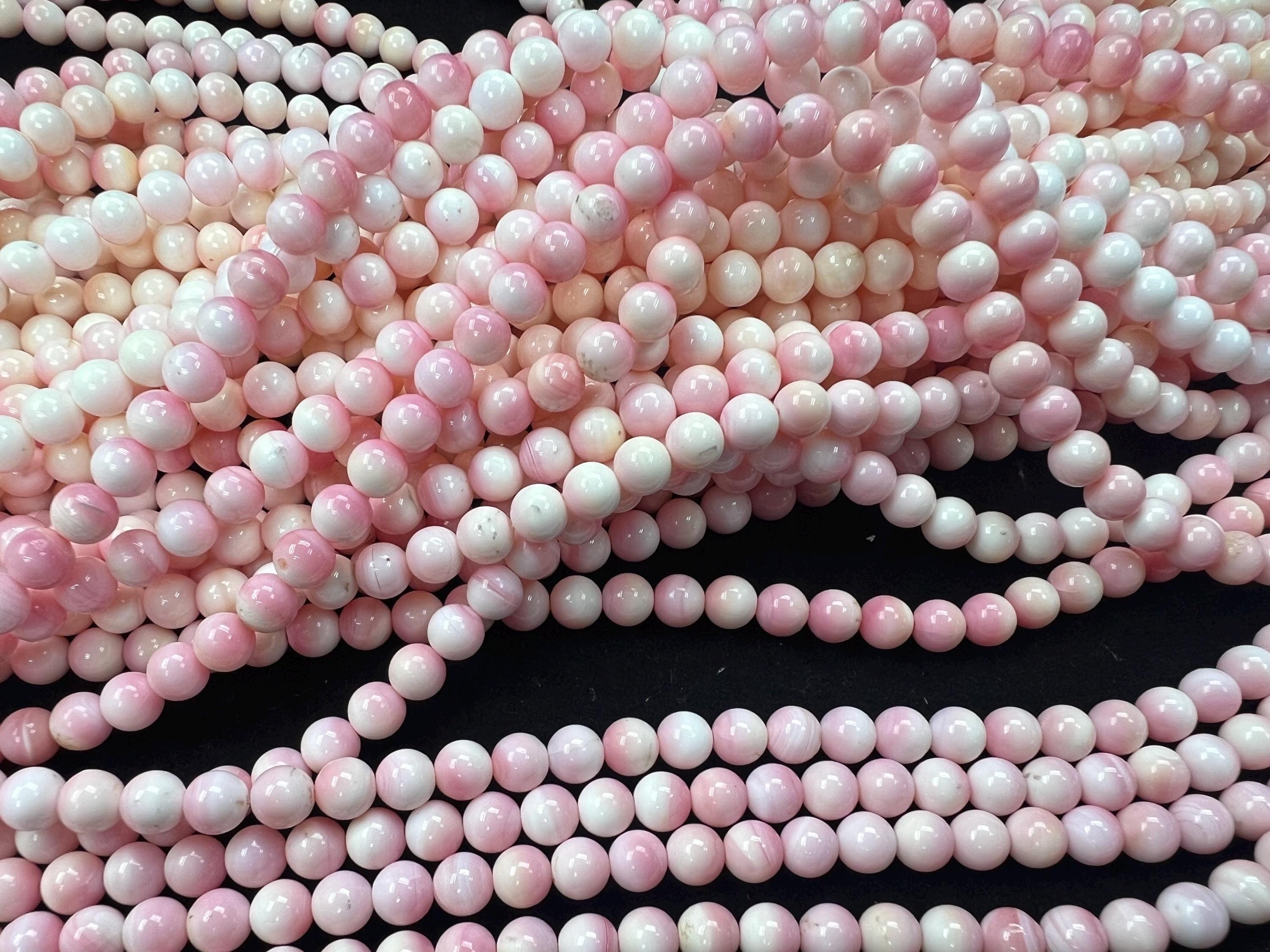 Clearance Pink Queen Conch Shell Round Beads 3mm/4mm/6mm 16’’ (natural ...