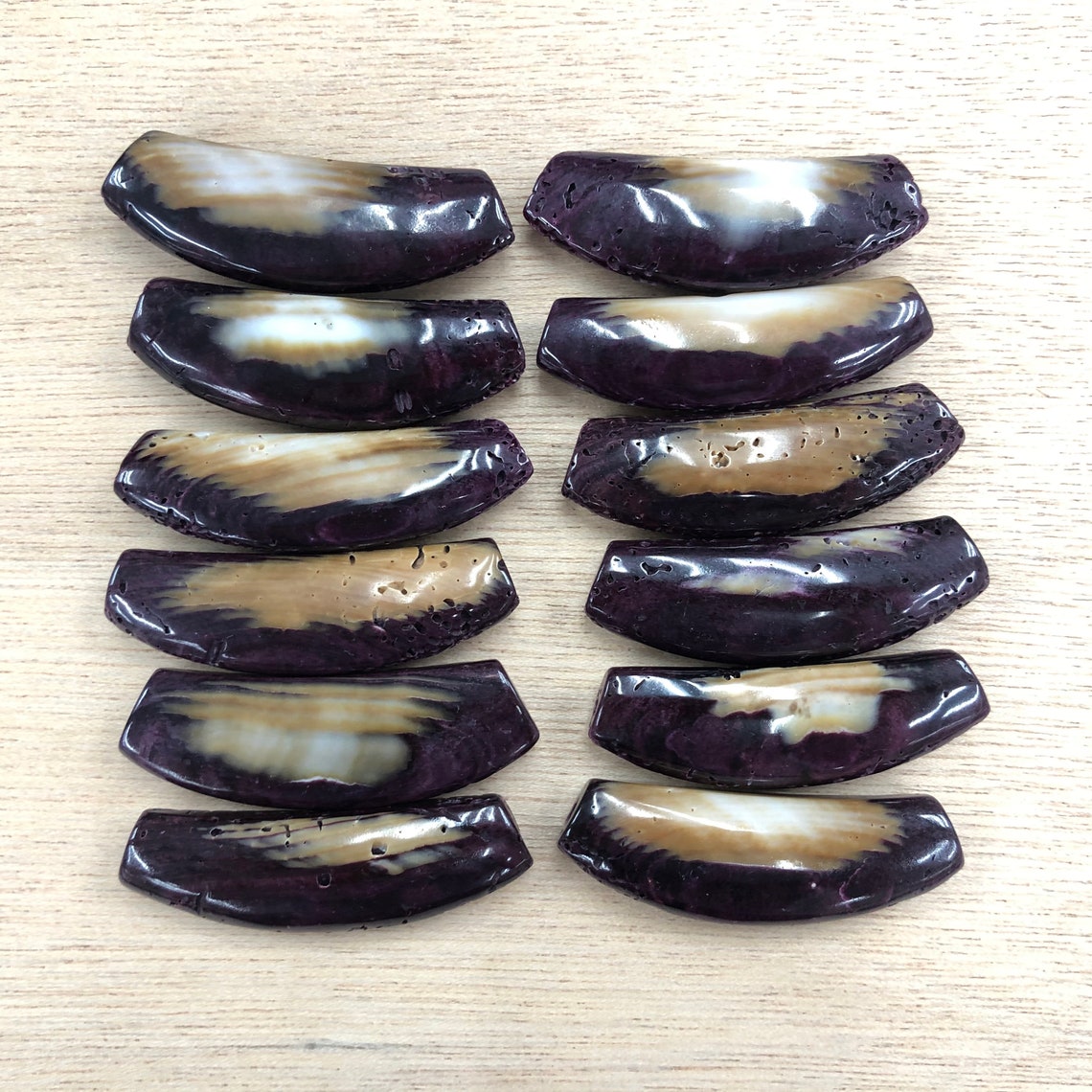 Purple Spiny Oyster Shell Loose Piece Curve Shape - Etsy