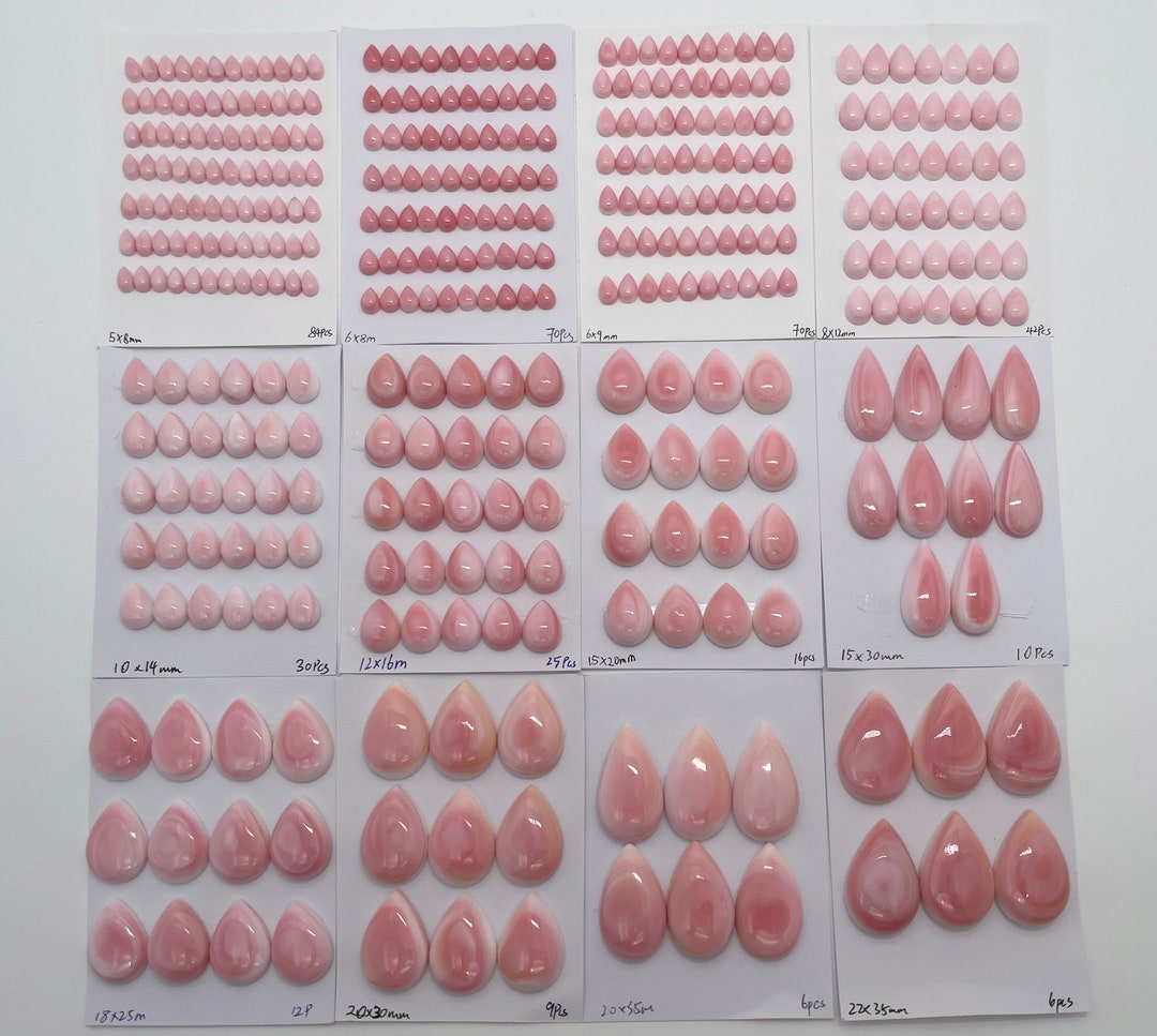 Pink Queen Conch Shell Teardrop Cabs 5x8mm/6x8mm/6x9mm/8x10mm/8x12mm ...