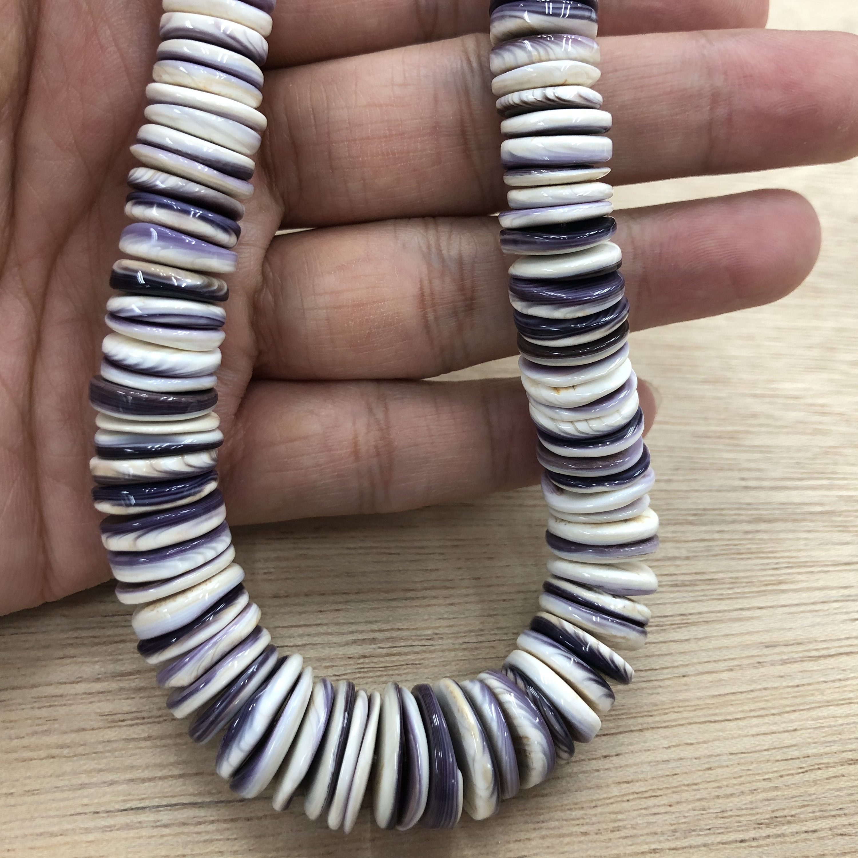 Wampum Quahog Shell Graduated Disc Strand 16 8-16mm - Etsy Hong Kong