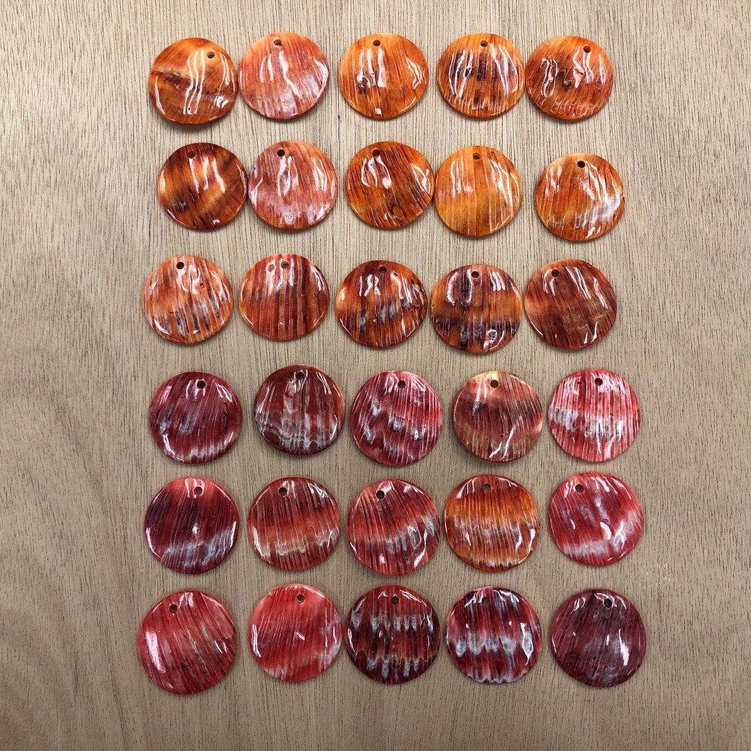 Spiny Oyster Shell Round Loose Piece Set 35-40mm 5/10pcs - Etsy