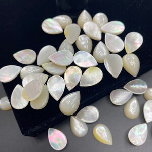 Natural White Mother of Pearl Shell Tear Drop Cab 6x9mm 7x9mm 8x12mm ...