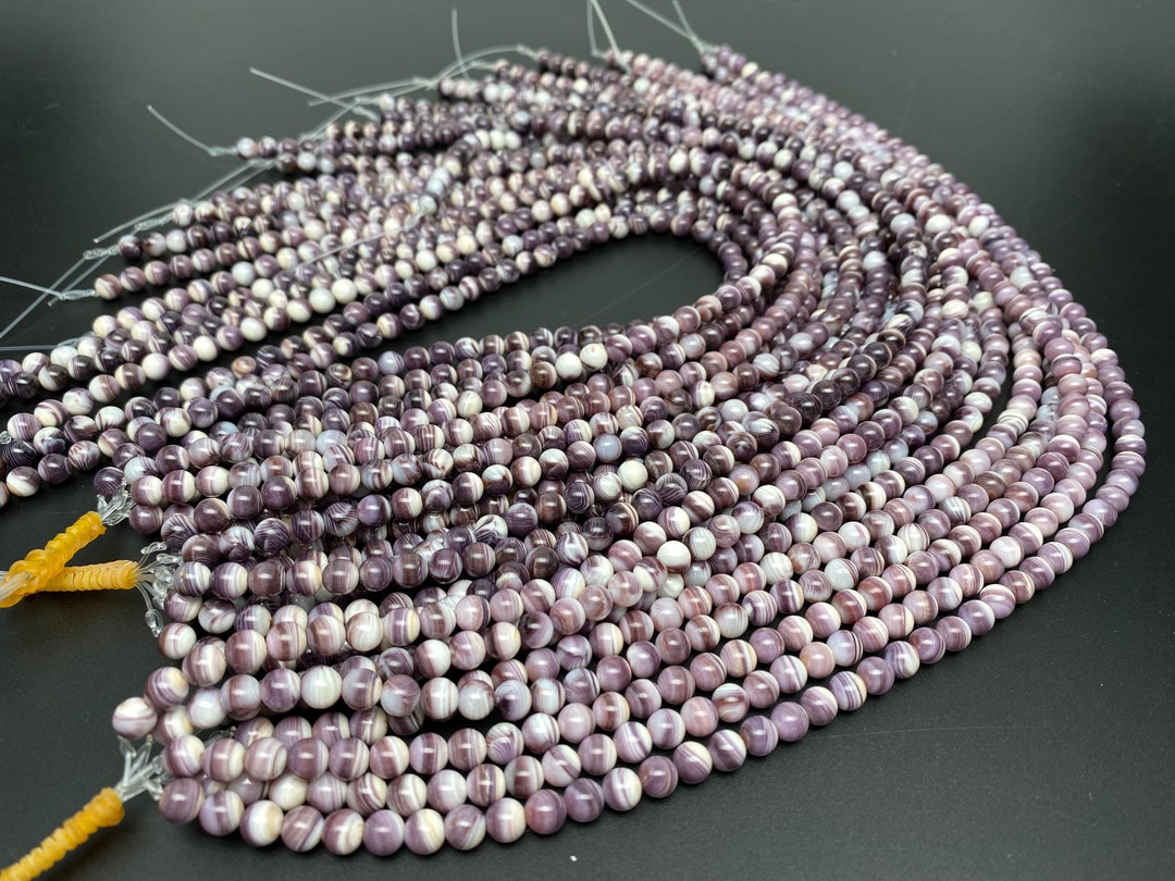 Natural Wampum Quahog Shell Round Bead 6mm 16 Inches (natural Quality ...