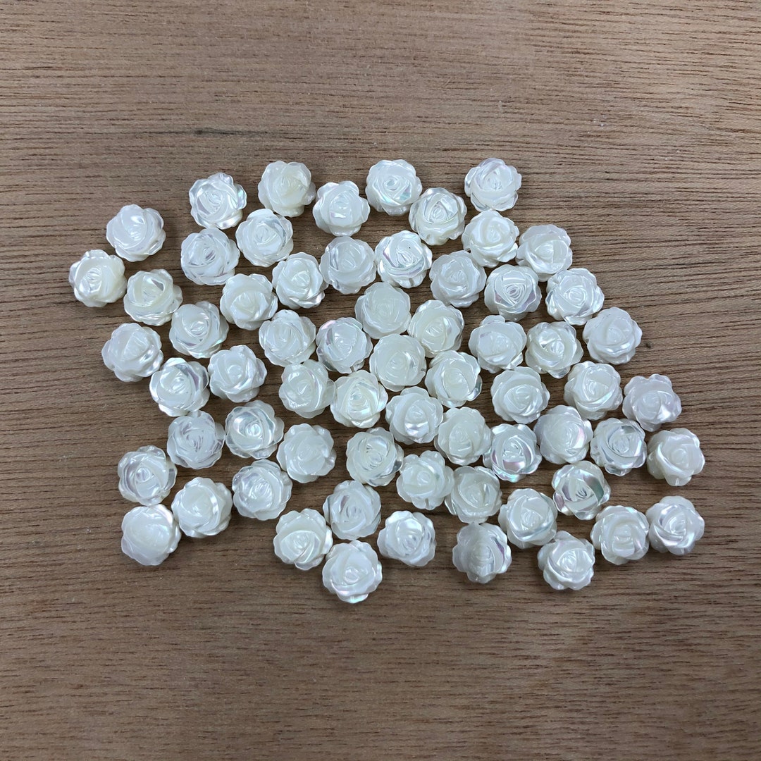 Natural White Mother of Pearl Shell Rose Flower 8mm 10mm 12mm 14mm 16mm ...