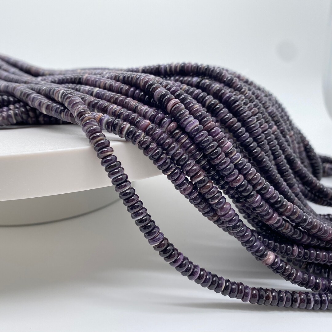 Collection Grade Natural Wampum Quahog Shell Rondelle Bead 6mm - Etsy