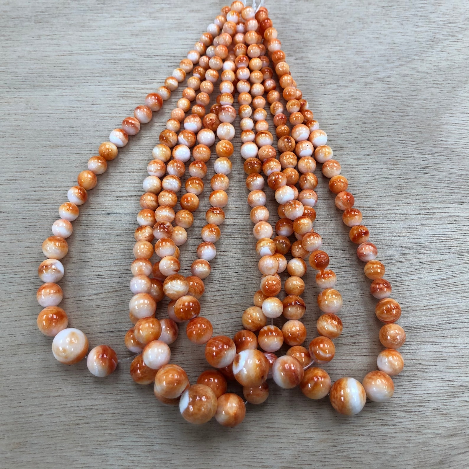 Natural Spiny Oyster Shell Graduated Round Beads Strand 7mm - Etsy
