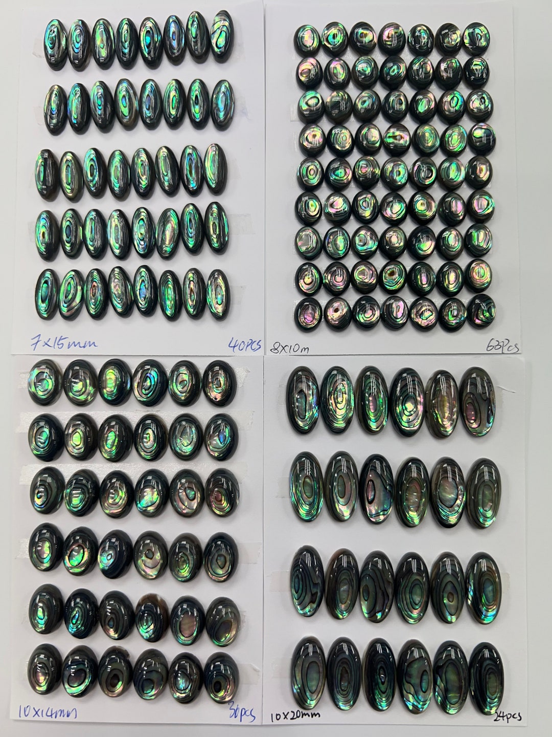 High Quality Abalone Shell Oval Cab 6x8mm, 7x15mm, 8x10mm, 10x14mm ...