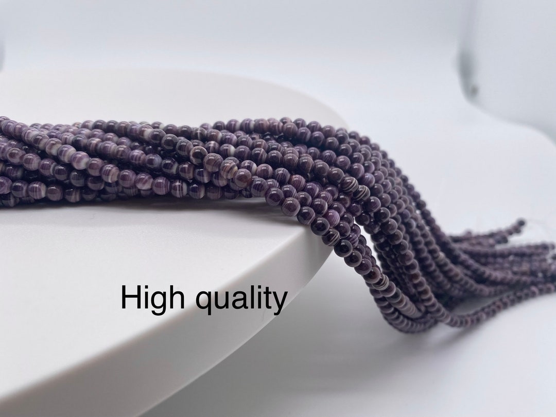 Natural Wampum Quahog Shell Round Bead 3mm/4mm - Etsy