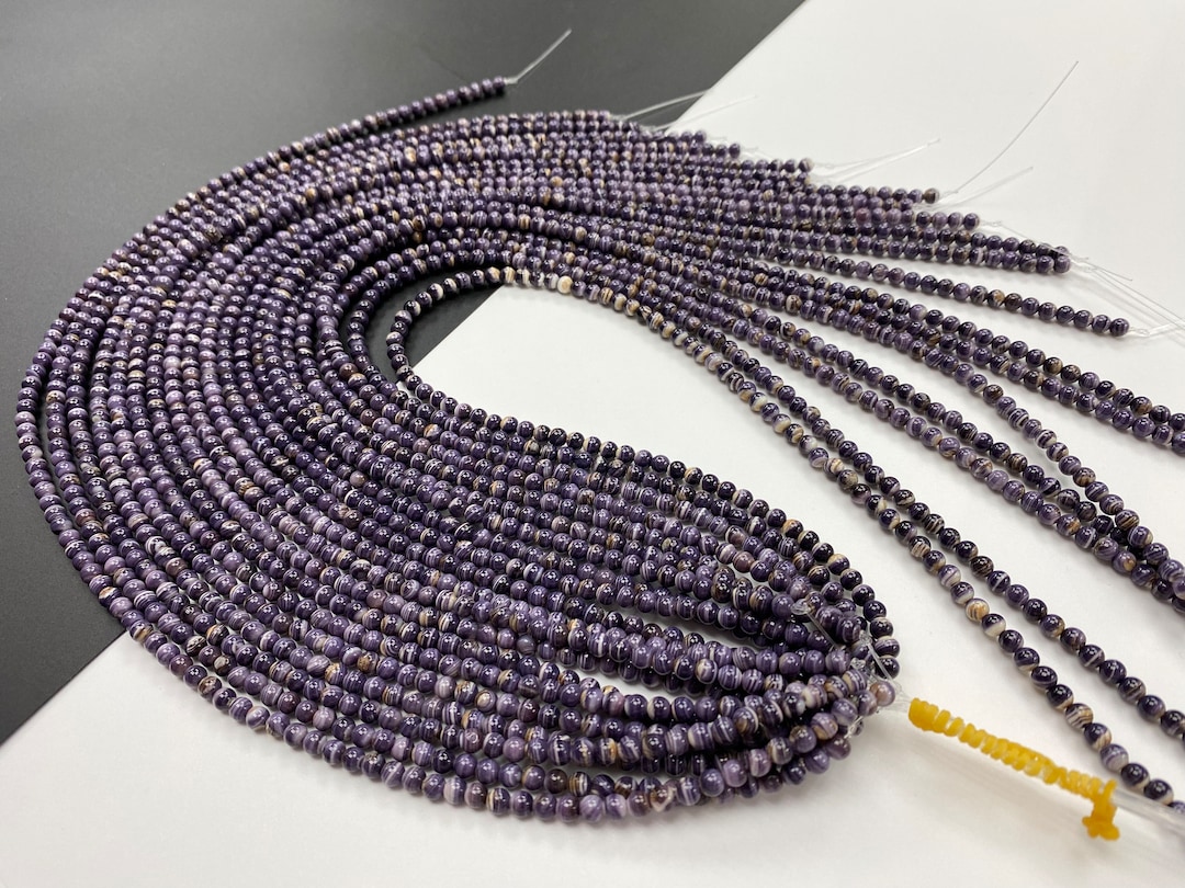 Wampum Quahog Shell Round Bead 4mm 16" High Quality - Etsy