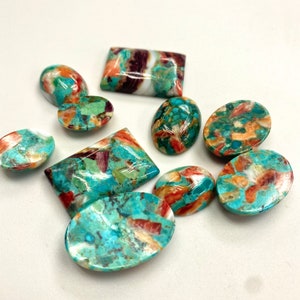 Natural Turquoise Spiny Oyster Shell Cabochon 13x18mm 15x20mm 18x25mm ...