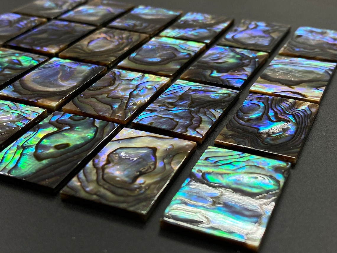 Natural Abalone Shell Rectangle Flat - 15x30mm, 20x30mm, 25x30mm (5/10 ...