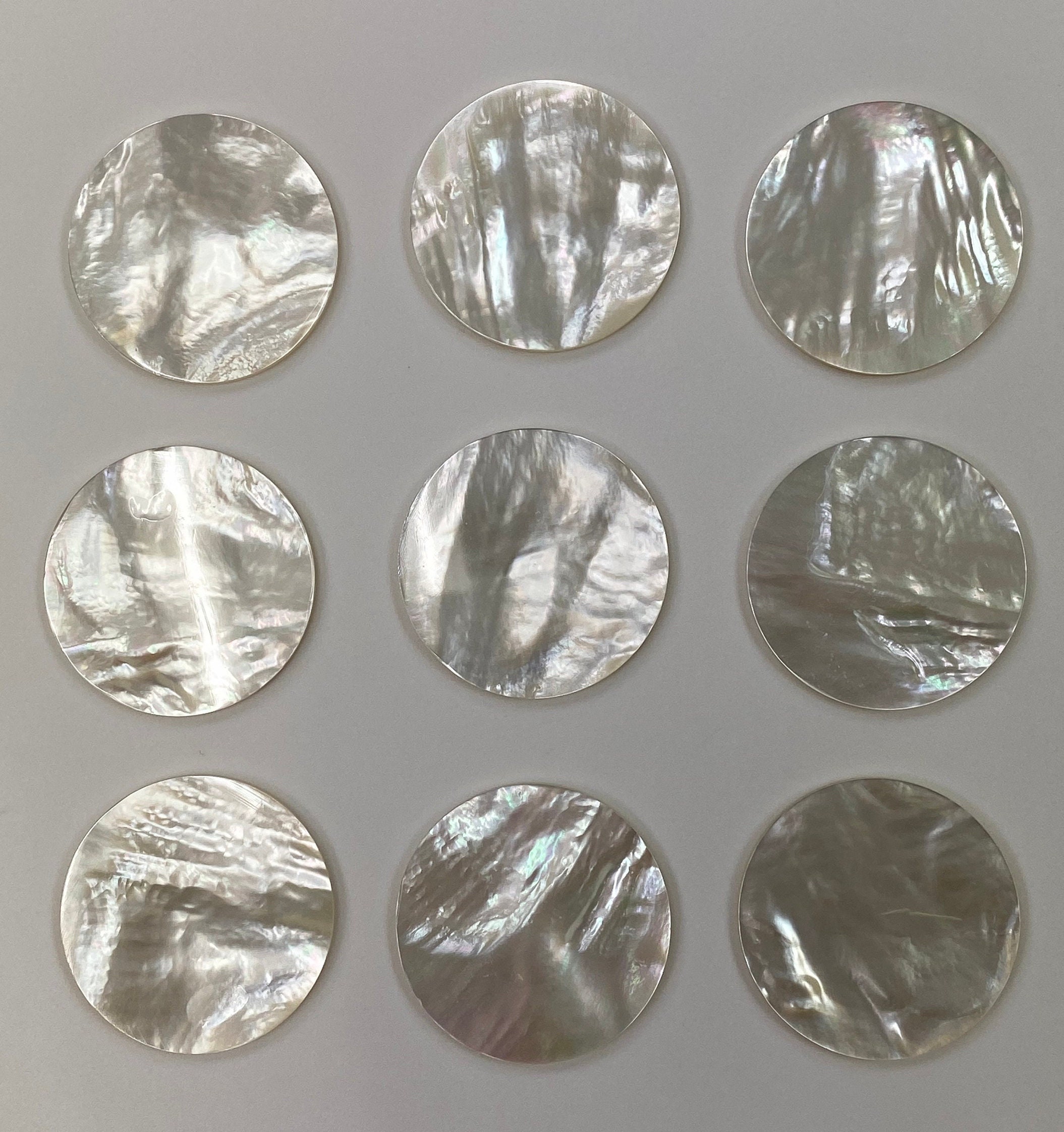 Natural White Mother of Pearl Shell Round Flat Loose Piece - 14mm 16mm ...