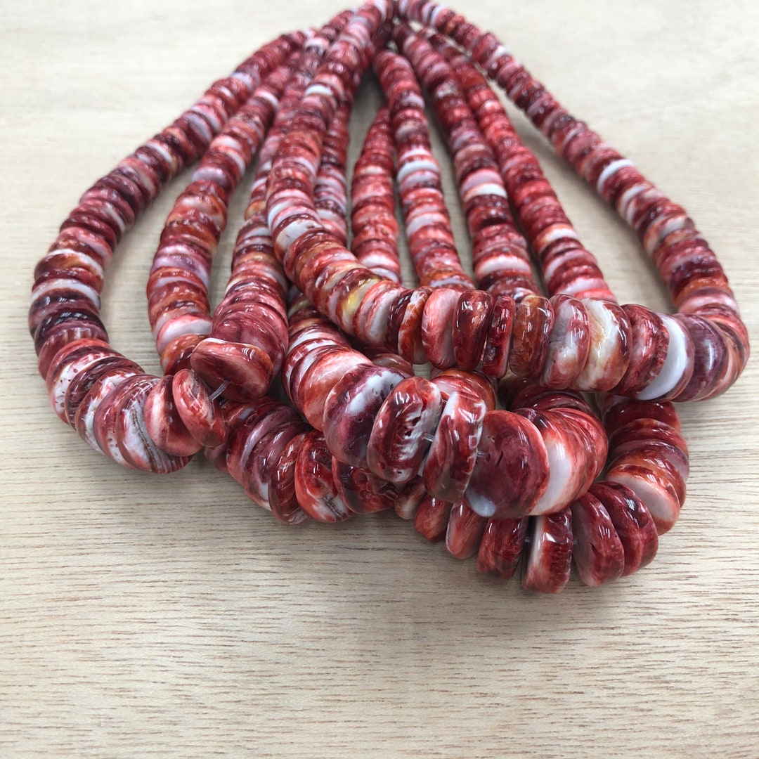 Red Spiny Oyster Shell Graduated Round Disc 8x18mm - Etsy