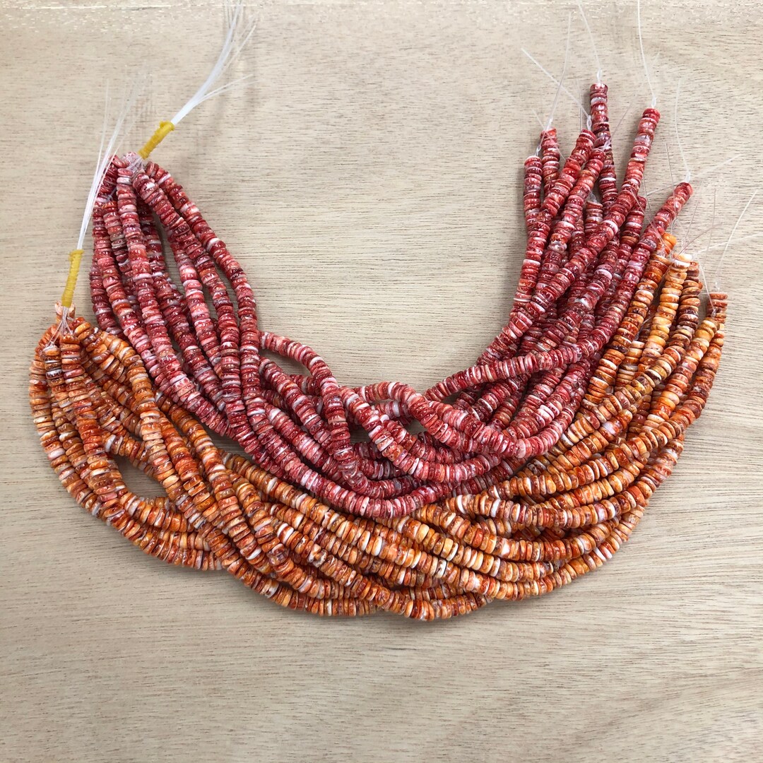 Spiny Oyster Shell Rondelle Chip Bead 8mm (orange/red) - Etsy