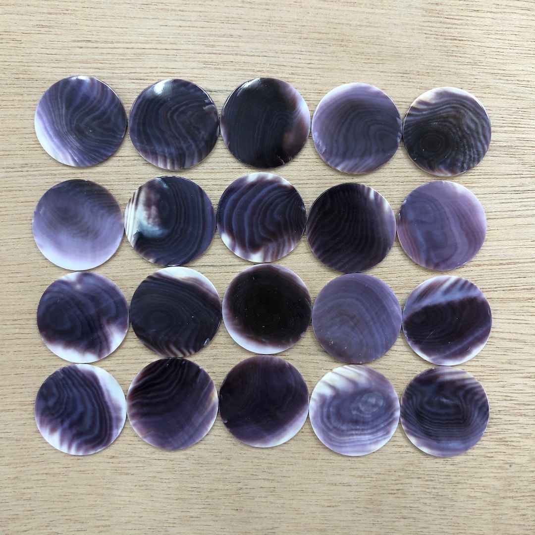 No Hole Wampum Quahog Shell Pendant Round Loose Piece 30mm - Etsy