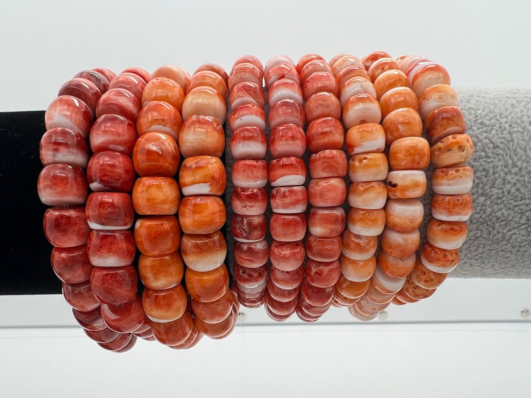 Natural Spiny Oyster Bracelet Cylinder Beads - Etsy