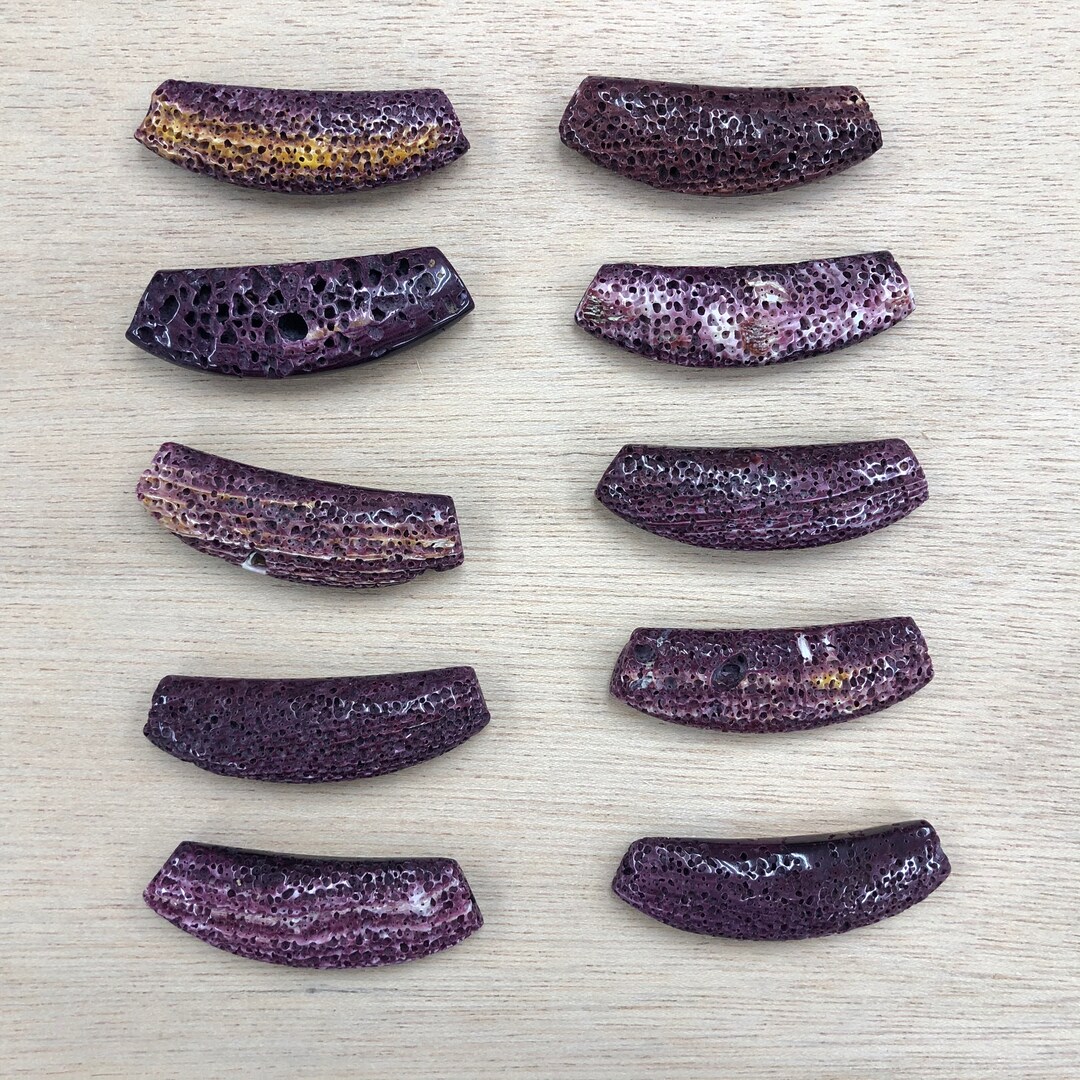 Purple Spiny Oyster Shell Loose Piece Curve Shape - Etsy