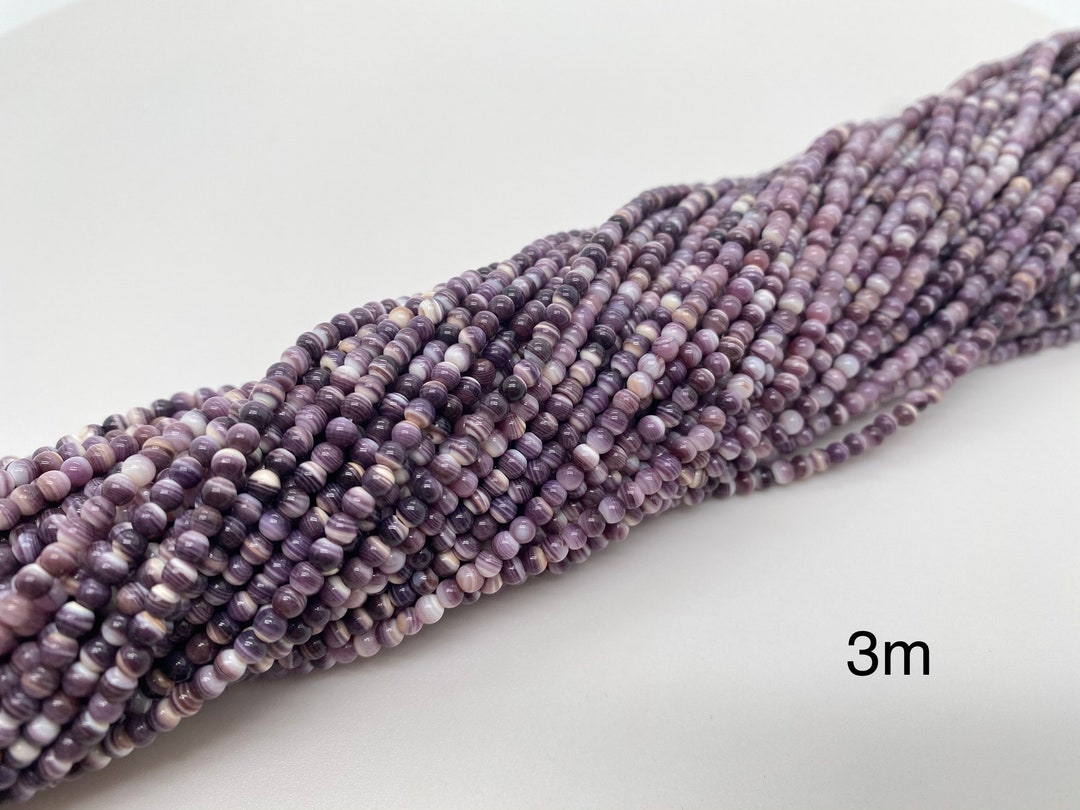 Natural Wampum Quahog Shell Round Bead - 3mm - Etsy