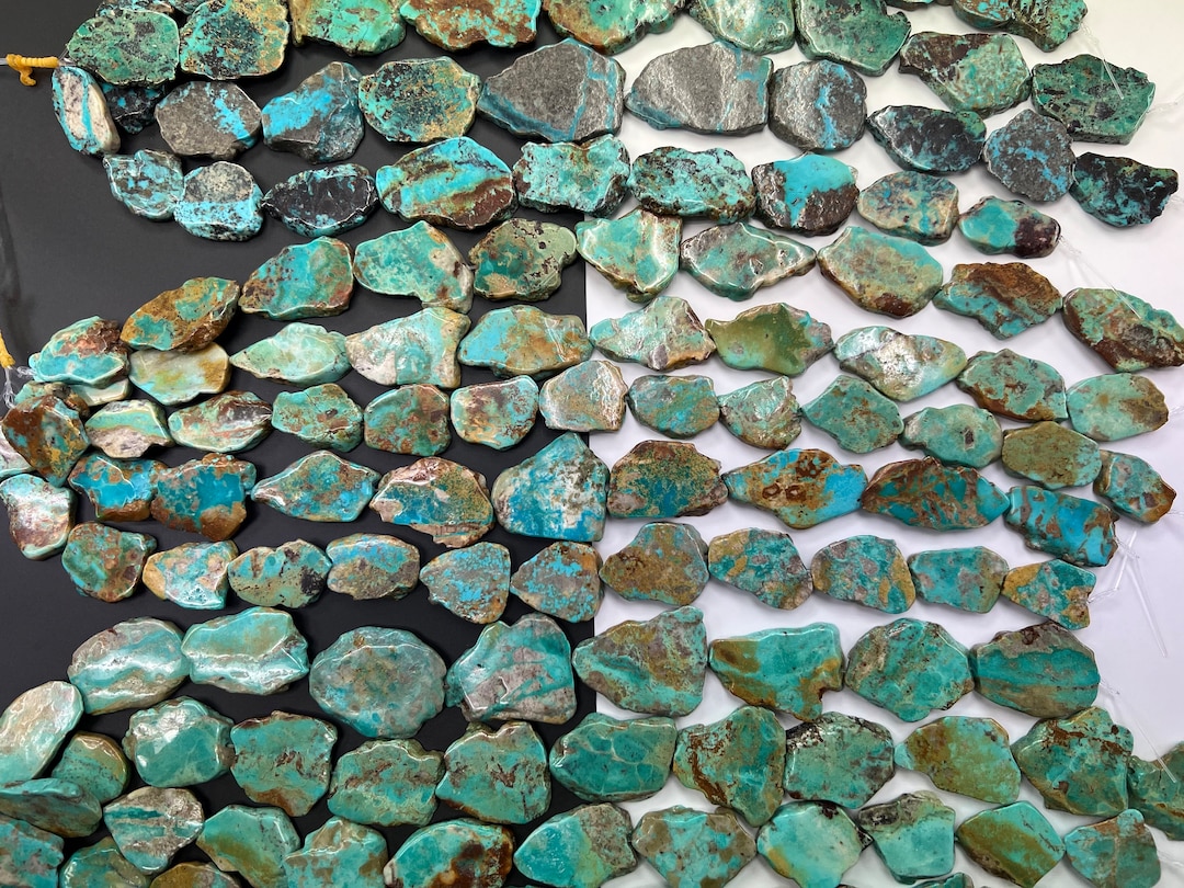 Natural Turquoise Irregular Slice 16 Inches - Etsy