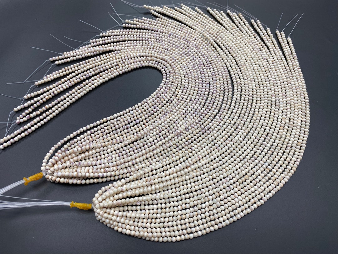 Natural White Wampum Quahog Shell Round Bead - 4mm 16" - Etsy