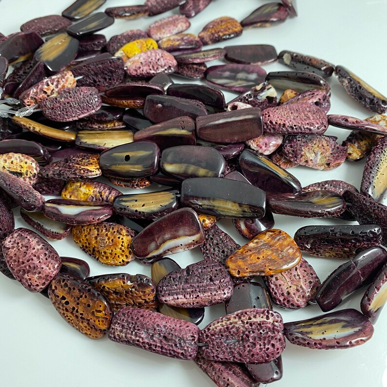 Spiny Oyster Shell Nugget Strand Purple Color | Etsy