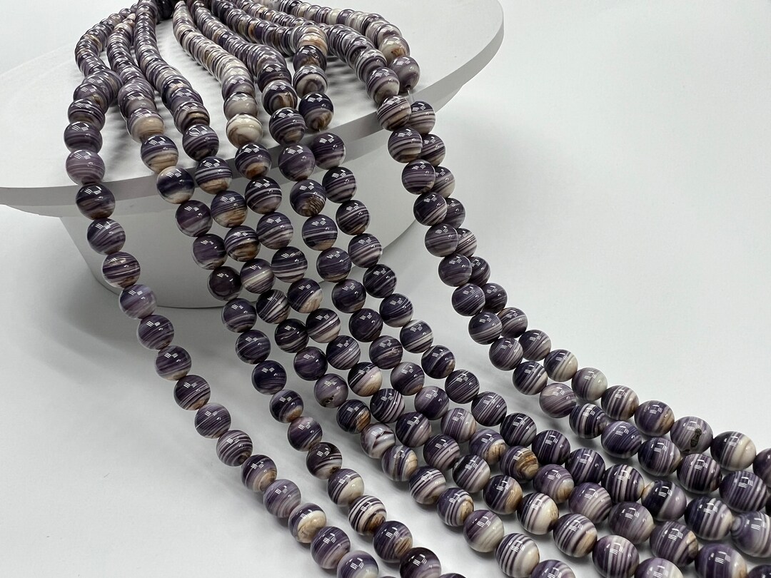 Natural Wampum Quahog Shell Round Bead 8mm - Etsy