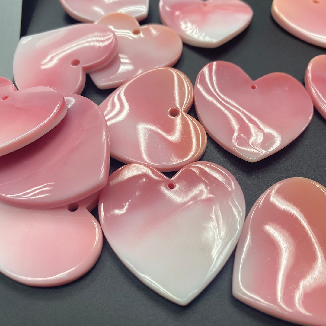 Pink Queen Conch Shell Heart Shape Pendant - 40mm/45mm - Etsy