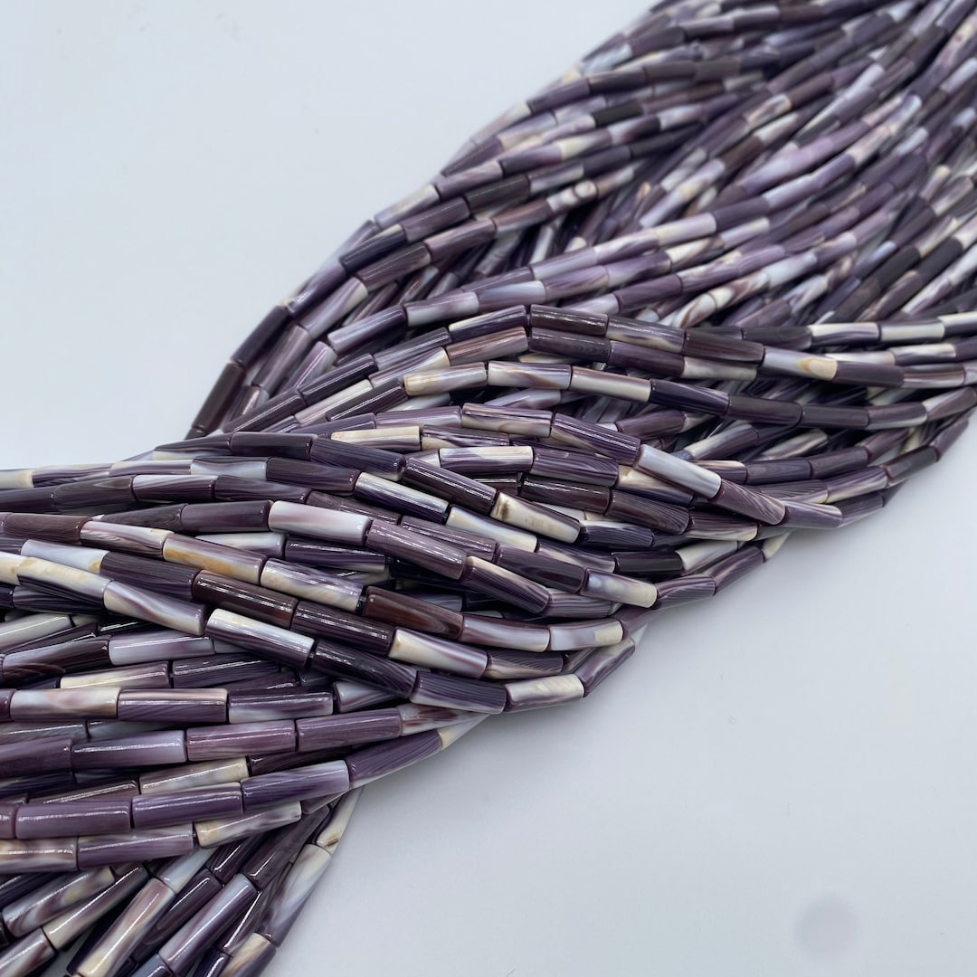 Wampum Quahog Shell Tube Strand High Quality 4x13mm 16 Inches - Etsy