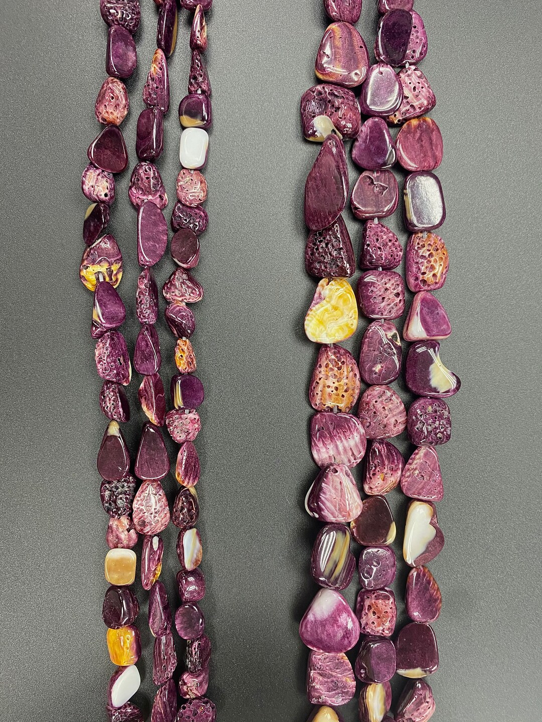 Purple Spiny Oyster Shell Irregular Strand - Etsy